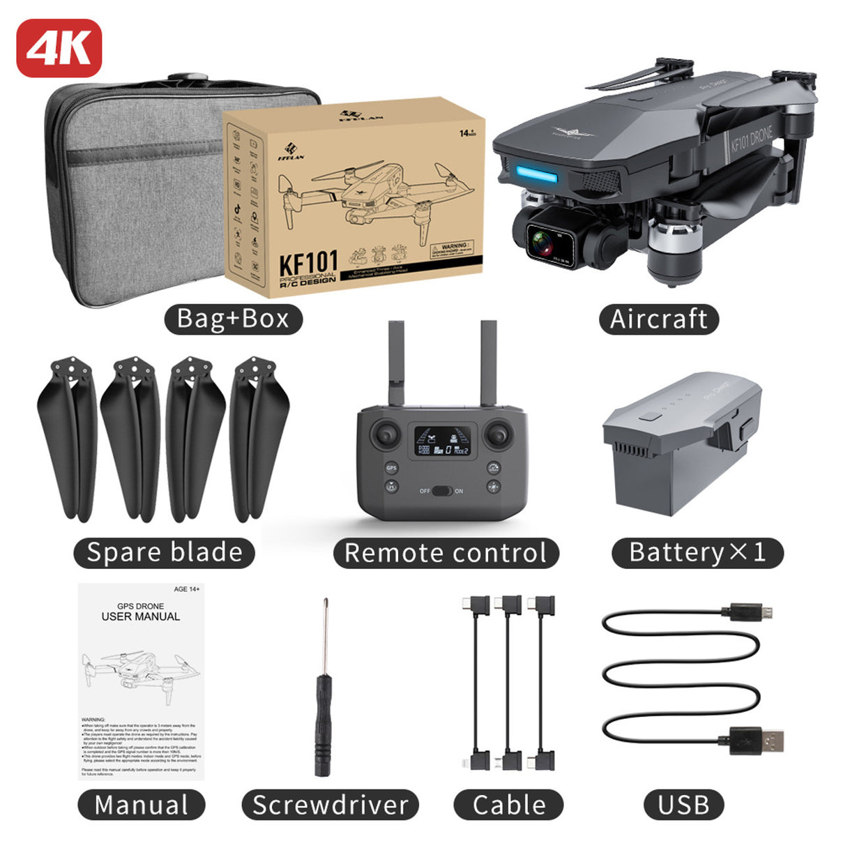 KFPLAN KF101 MAX-S Brushless Drone | 4K HD Camera & 3-Axis Gimbal ...