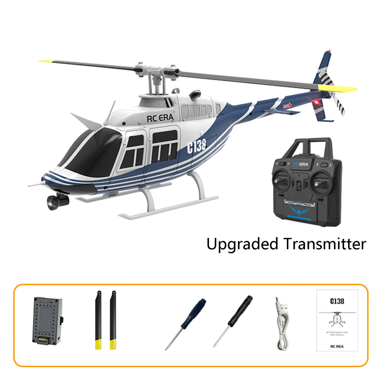 RC ERA C138 Bell 206 Flybarless Helicopter - 6CH 1/33 Scale Realistic ...